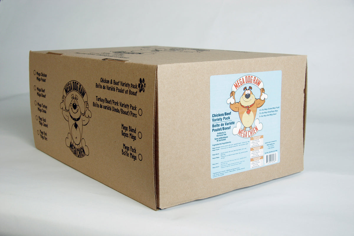 Mega Chicken Variety Pack Patties 24 lb Box – K9 Central Store